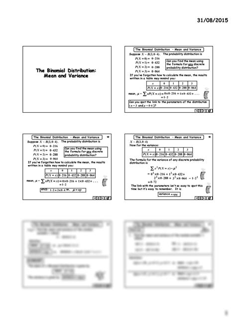 SOLUTION Lecture 19 The Binomial Mean And Variance Studypool