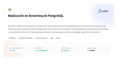Replicación Por Streaming De Postgresql Configuración Y Gestión Labex