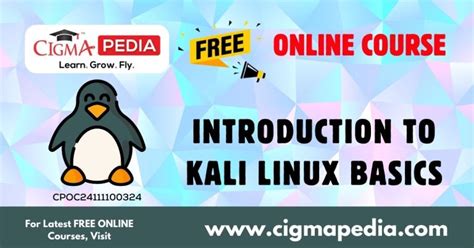 introduction to kali linux basics free online course cigma pedia