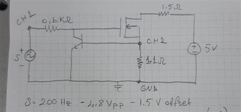 transistors pulsed current with 200 khz squarewave signal
