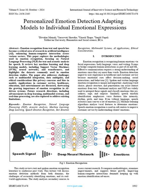 Personalized Emotion Detection Adapting Models To Individual Emotional Expressions Pdf