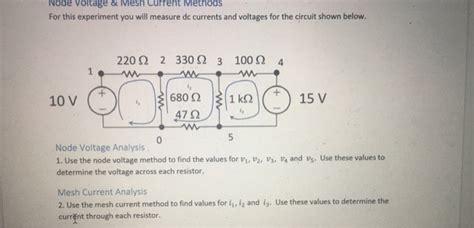Solved Node Voltage And Mesh Current Methods For This