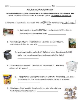 Word Problems Add Subtract Multiply Or Divide By Laura Becker