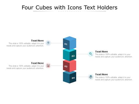 Four Cubes With Icons Text Holders Ppt PowerPoint Presentation ...