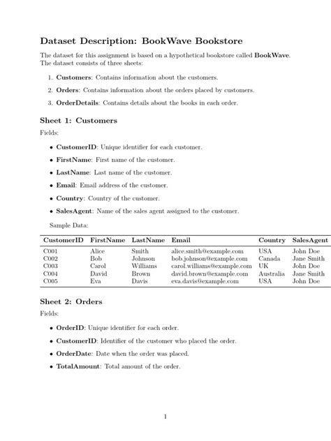 Dataset Description Pdf