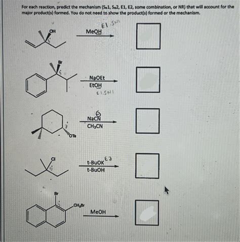 Solved For each reaction, predict the mechanism | Chegg.com