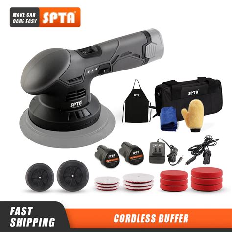 Spta 무선 버퍼 가변 속도 광택기 왁싱 도구용 연마 패드 포함 8mm 오브릿 머신 12v 6 인치 150mm자동차 광택머신 Aliexpress