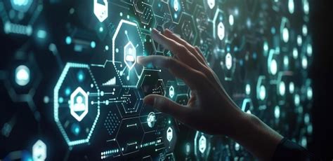 Hand Interacting With Digital Interface Premium Ai Generated Image