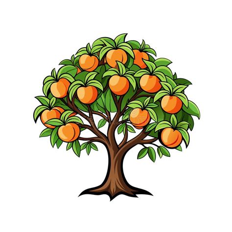 Bold Peach Tree Illustration With Clear Outline Stock Illustration Illustration Of Eucalyptus