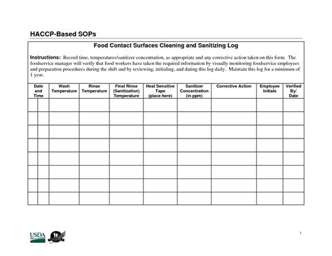 Free Printable Cleaning Log Template