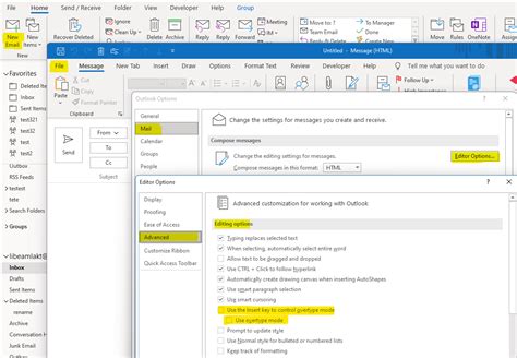 In Outlook 365 I Am Unable To Toggle Insert Mode How Can I Enable