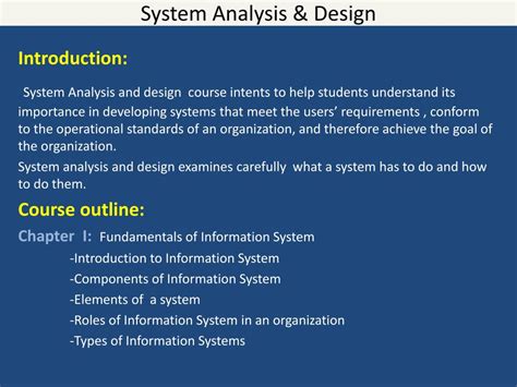 PPT System Analysis Design PowerPoint Presentation Free Download ID 2933714