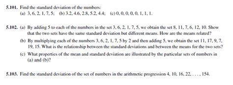 Solved Find The Standard Deviation Of The Numbers A Chegg