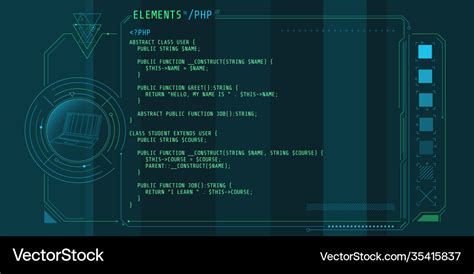 hud interface elements with part code php vector image
