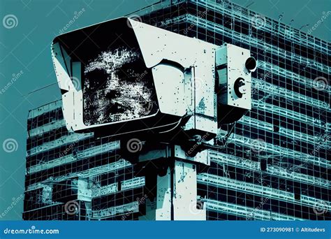Digital Glitch Effect On A Surveillance Camera With The Footage Being Distorted And Corrupted