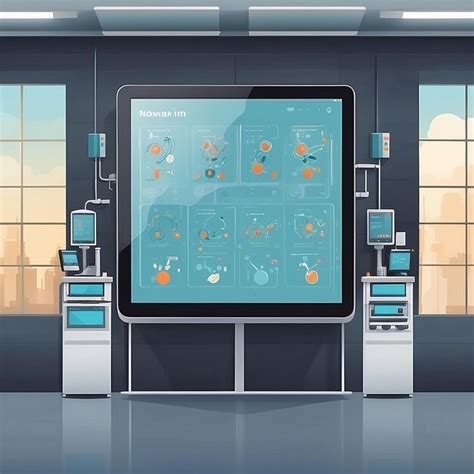 Premium Photo Depict A Corner Of The Lab With Interactive Touchscreens Displaying Realtime