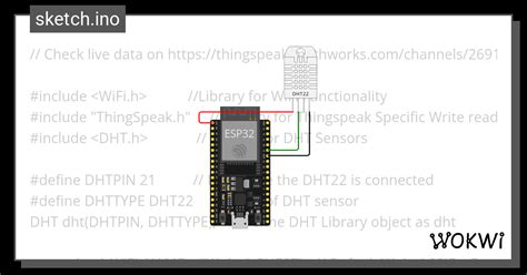 Esp32dht22thingspeakwrite Wokwi Esp32 Stm32 Arduino Simulator