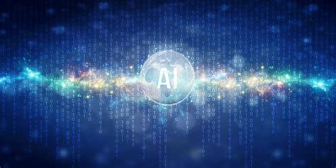 Abstract Data Stream Illustration With The Message Ai In Front Of An Background With Binary Code