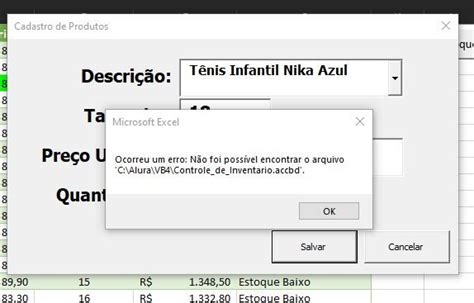erro arquivo não encontrado excel vba 4 criando conexão com access