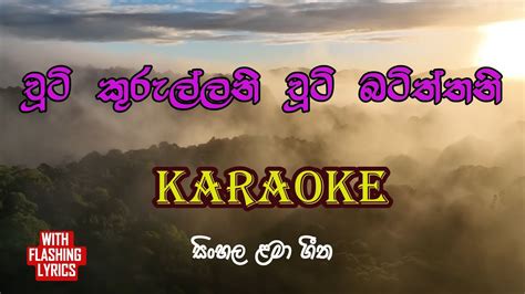 Chuti Kurullani චූටි කුරුල්ලනි චූටි බටිත්තනි Karaoke With Flashing Lyrics Youtube
