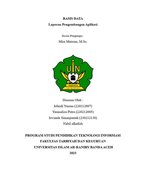 Laporan Pengembangan Aplikasi Laundry Pdf