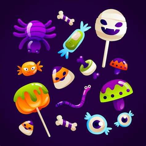 Free Vector Gradient Halloween Candy Collection