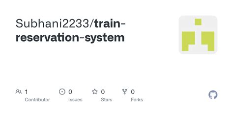Github Subhani Train Reservation System
