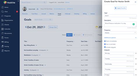 Track Medication Adherence Via Goals Healthie Software Support