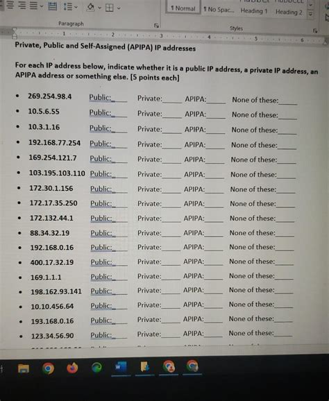 Solved For Each Ip Address Below Indicate Whether It Is A