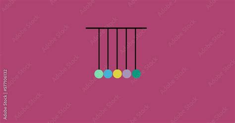 Newton S Cradle K Resolution Animation Newton S Cradle On Pink Background Screen Loader Loop