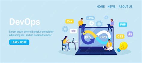 Premium Vector Devops Concept Programmers Practice Of Development And