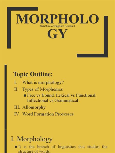 4 Morphology Pdf Word Morphology Linguistics