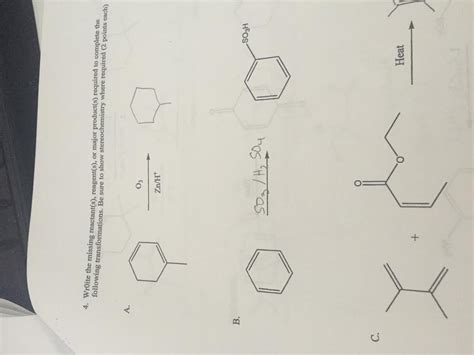 solved write the missing reactant s reagent s or major