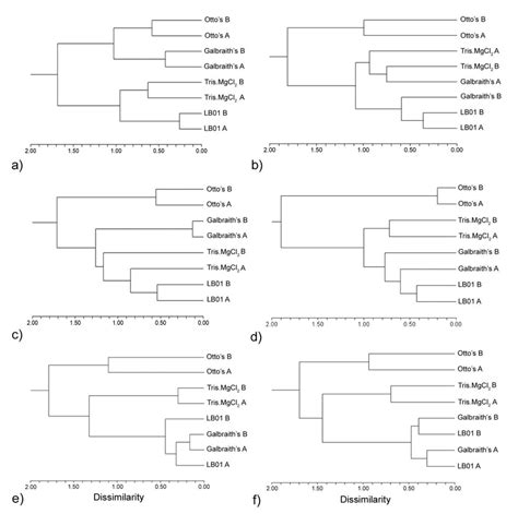 1 3 Dendrograms Obtained After Hierarchical Cluster Analysis Of The
