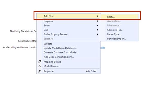 part 2 create entity data model and class in edmx designer