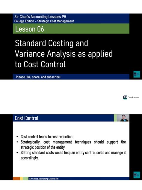 Sir Chua Standard Costing And Variance Analysis Pdf