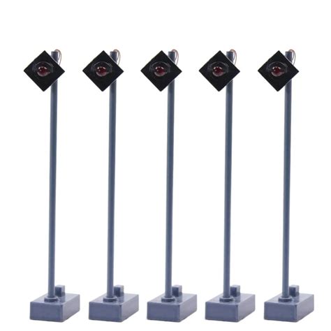 5pcs Model Railway Block Signals Red Ho Or Oo Scale 75cm 6v New Lyl051