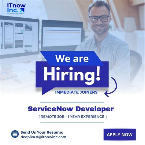 Itnow Inc On Linkedin Servicenowdeveloper Itnowinc Immediatejoiners