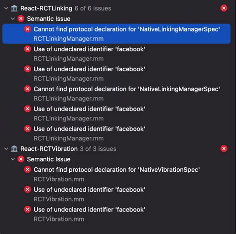 Weird Build Failure On Xcode After Updating To RN Issue Facebook React Native