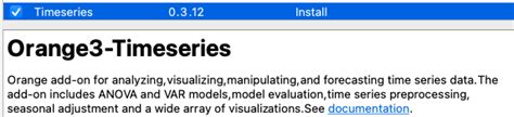 add on installer information for timeseries confuses arima with anova