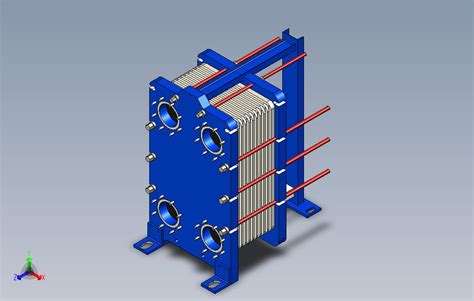 板式换热器1：1绘制 Step 模型图纸下载 懒石网