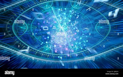 Connecting Data Points Flowing With Fractal Lights Data Processing Data Transformation Cyber