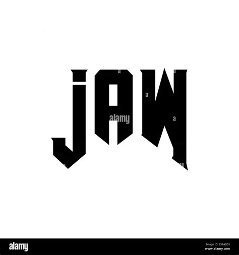 JAW Letter Logo Design For Technology Company JAW Logo Design Black And White Color Combination