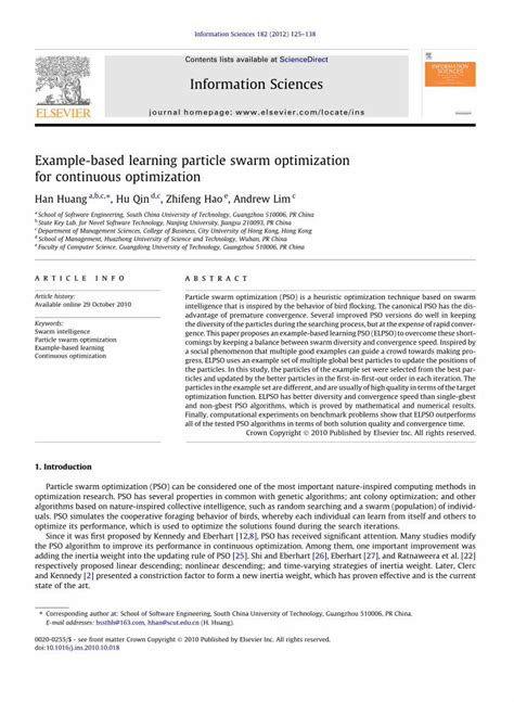 pdf example based learning particle swarm optimization for continuous