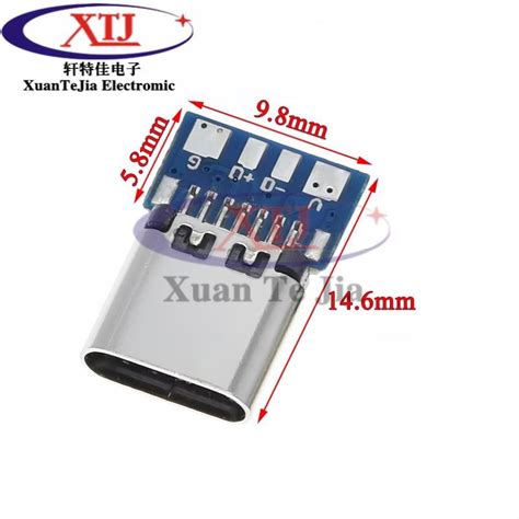 【開統編發票】type C 帶板母座 公頭 雙面正反插14p Usb焊線式充電數據接口 蝦皮購物