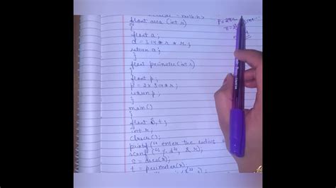 Program 4 How To Find Area And Perimeter Of A Circle Using Function