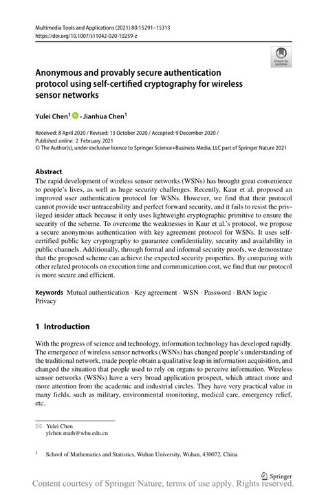 Anonymous And Provably Secure Authentication Protocol Using Self