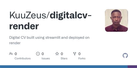 GitHub KuuZeus Digitalcv Render Digital CV Built Using Streamlit And Deployed On Render