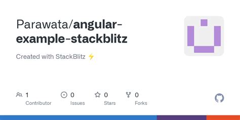 GitHub Parawata Angular Example Stackblitz Created With StackBlitz