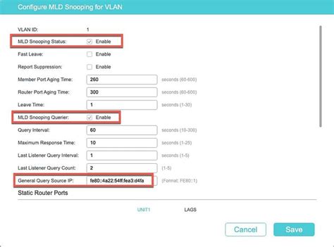 Configuring TP Link IGMP MLD Multicast Snooping